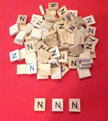 Same Letter Wooden Scrabble Tile Bags - N - Pack of 100 Same Letter ...