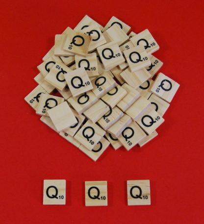 Pack of 50 - Letter 'Q' Scrabble Wooden Tiles - CelloExpress