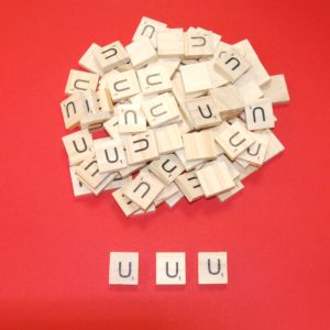Pack of 50 - Letter 'U' Scrabble Wooden Tiles - CelloExpress