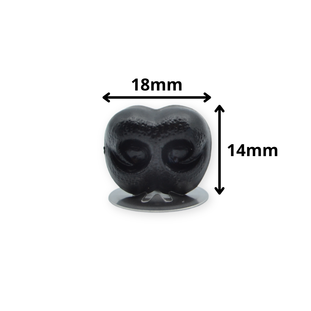 18mm Black Animal / Dog Noses with Metal Backs - CelloExpress