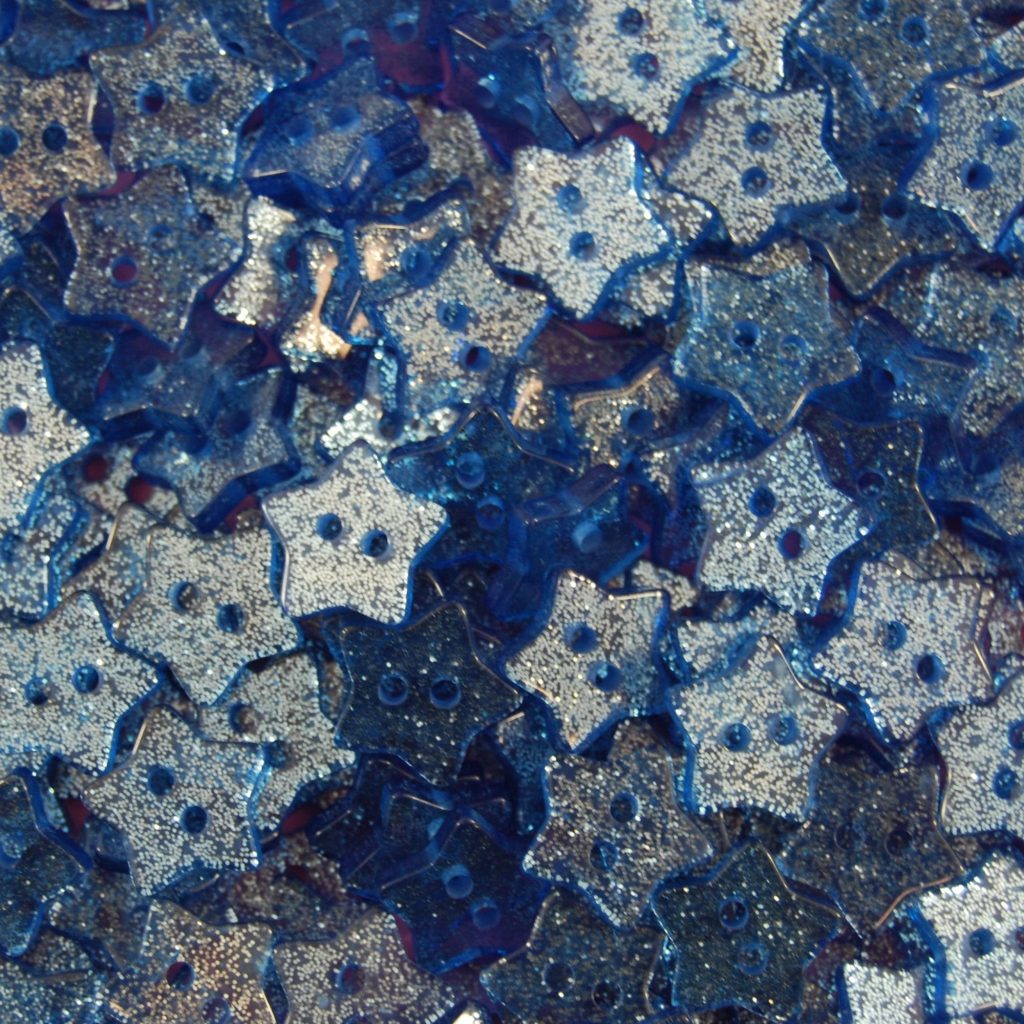 14mm Blue Star Glitter Buttons - CelloExpress