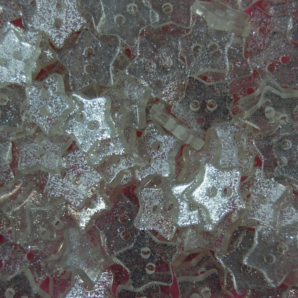 14mm Silver Star Glitter Buttons - CelloExpress