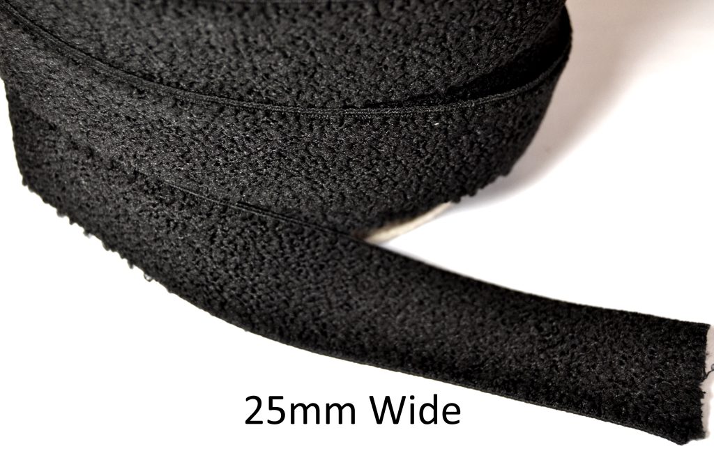 Plush Back Elastic- 25mm - Black - CelloExpress