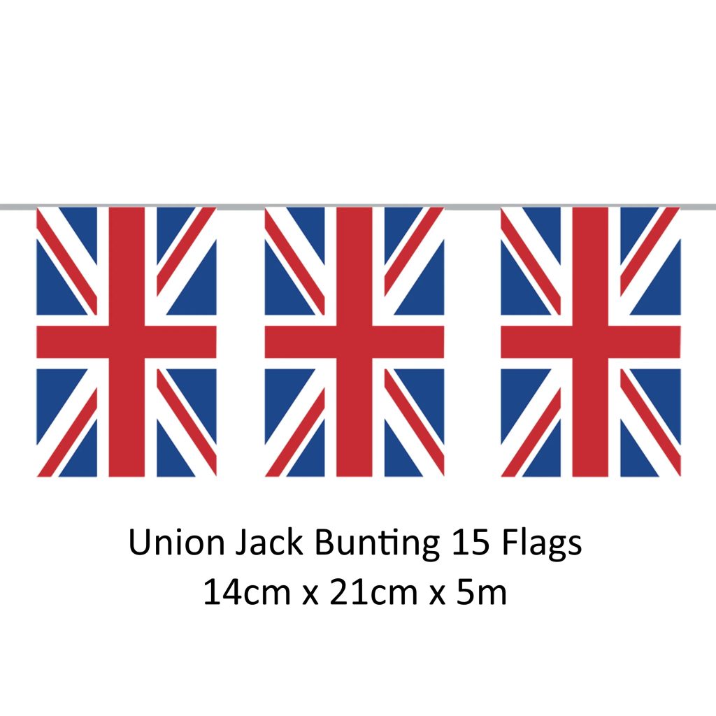 14cm x 21cm x 5m Union Jack Party Bunting - Plastic Party Bunting ...
