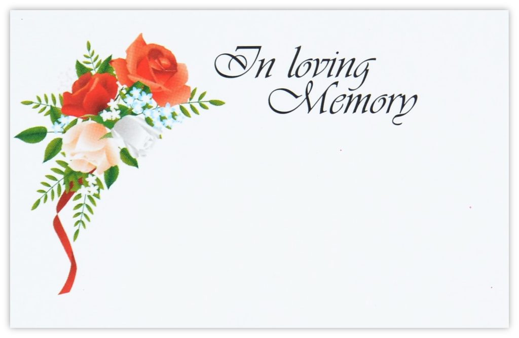 In Loving Memory Wife (3 White Roses) - 60mm x 90mm Florist Cards ...