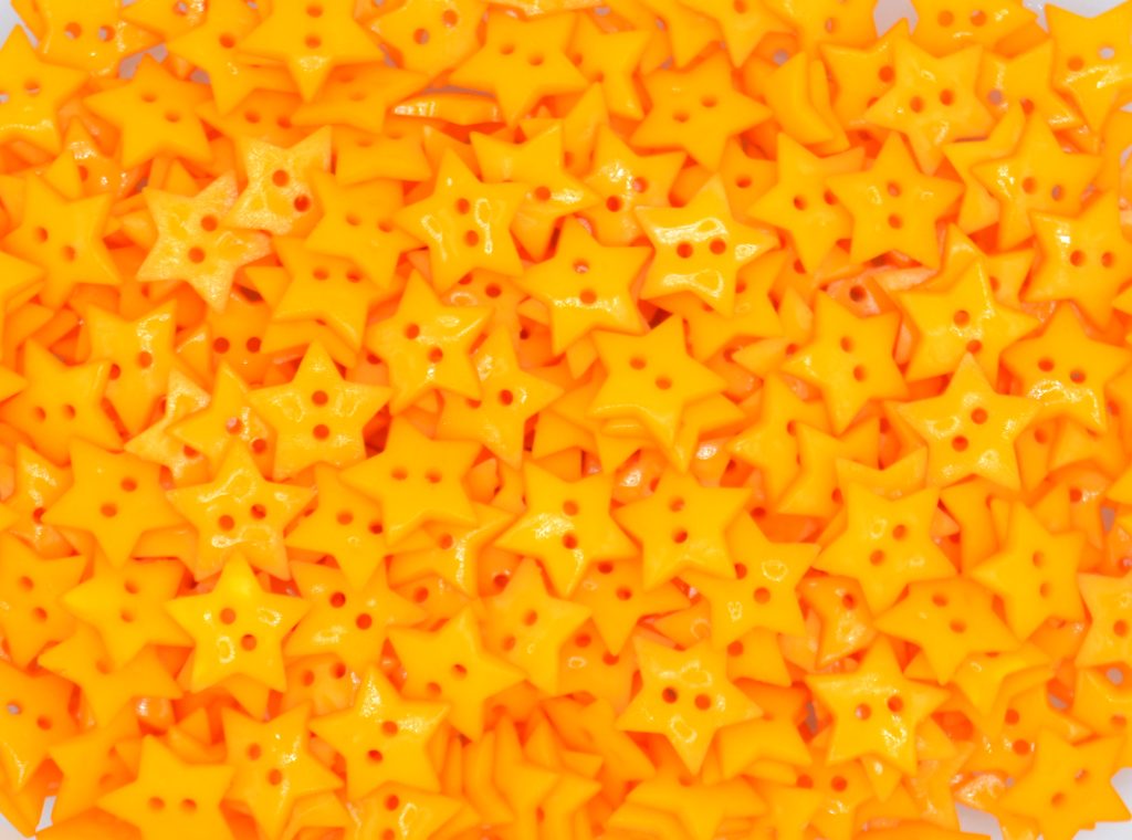 Gold - Star 2 Hole 19mm - Acrylic Buttons for Costumes & Children's ...