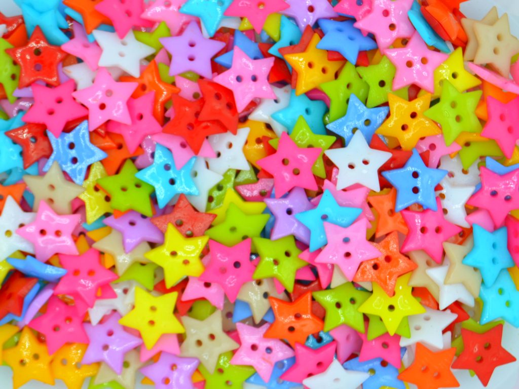 Mixed - Star 2 Hole 19mm - Acrylic Buttons for Costumes & Children's ...