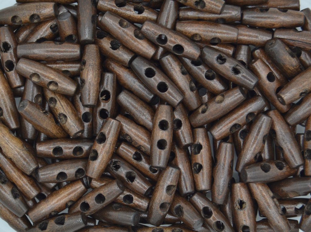 Duffle Coat Wooden Toggle Buttons - Dark Brown - 30mm x 10mm - CelloExpress