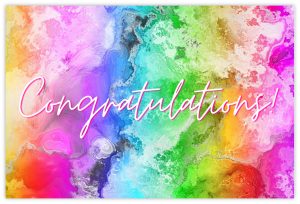 Congratulations (Rainbow) - 60mm x 90mm Florist Cards - CelloExpress