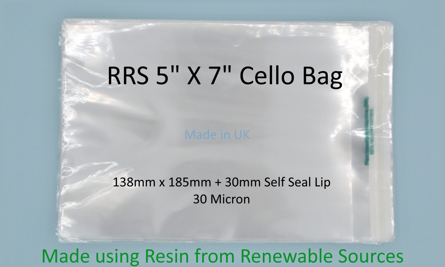 RRS 5" x 7" - 138mm x 185mm - Renewable Sourced Resin Clear Cello Card ...