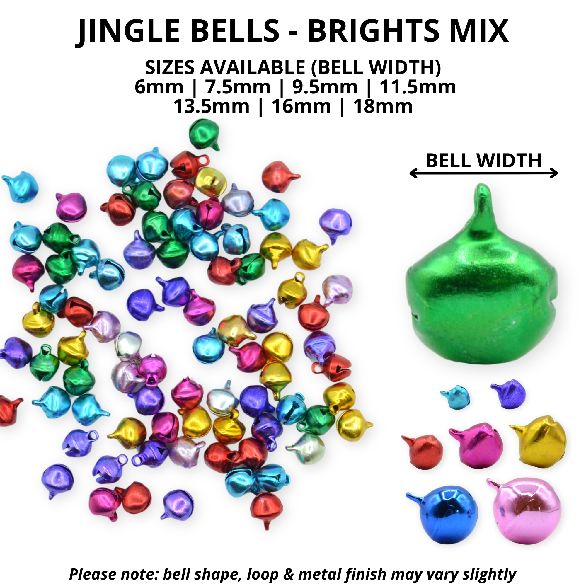 18mm Brights Mix Jingle Bells - CelloExpress
